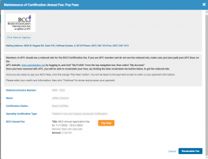 Maintenance of Certification Payment Instructions - BCCI