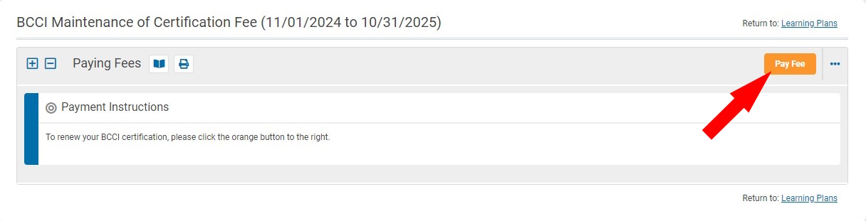 Maintenance of Certification Payment Instructions - BCCI